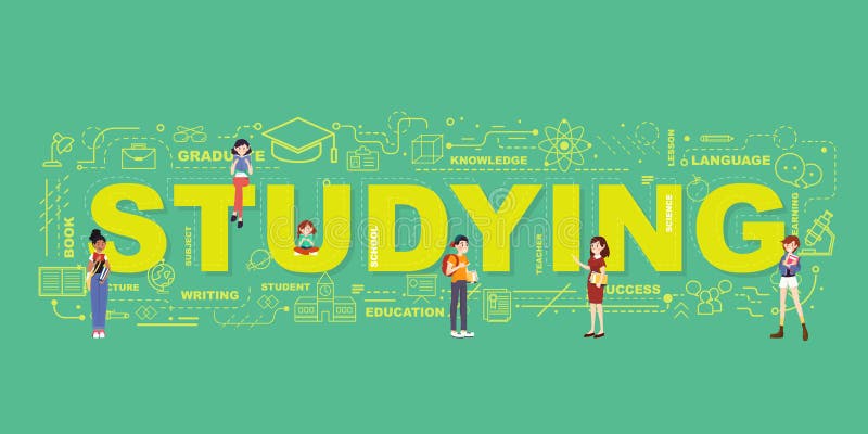 Design Concept of Word STUDYING Website Banner Stock Vector ...
