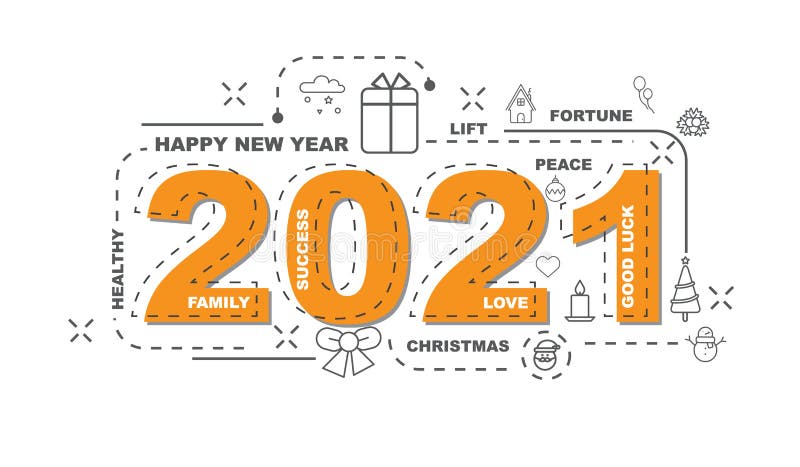 Design Concept of Word 2021 Website Banner Stock Illustration ...