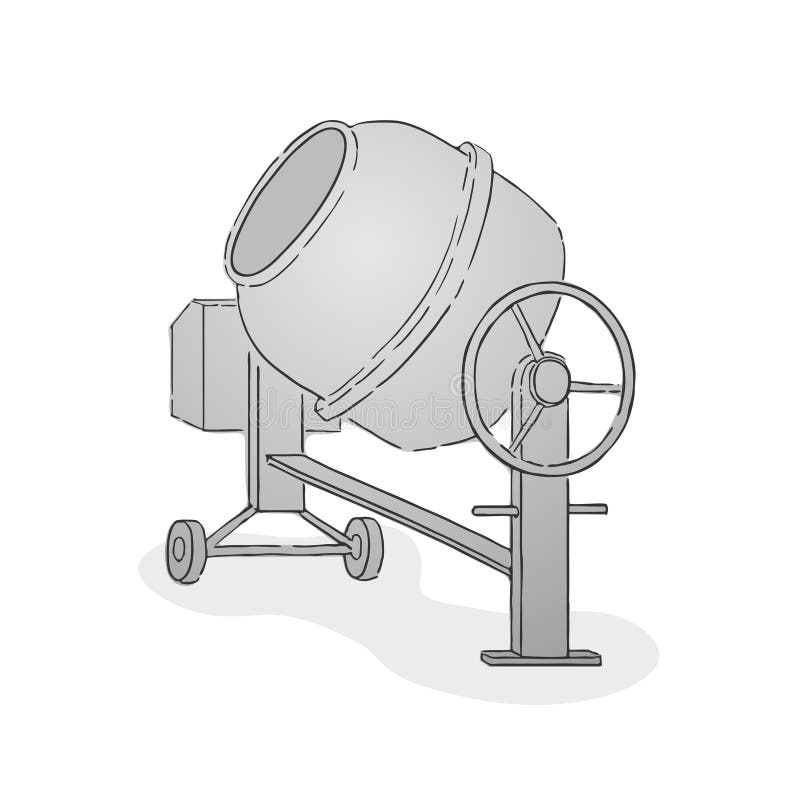 Design of Concrete Mixer Illustration Stock Vector - Illustration of ...