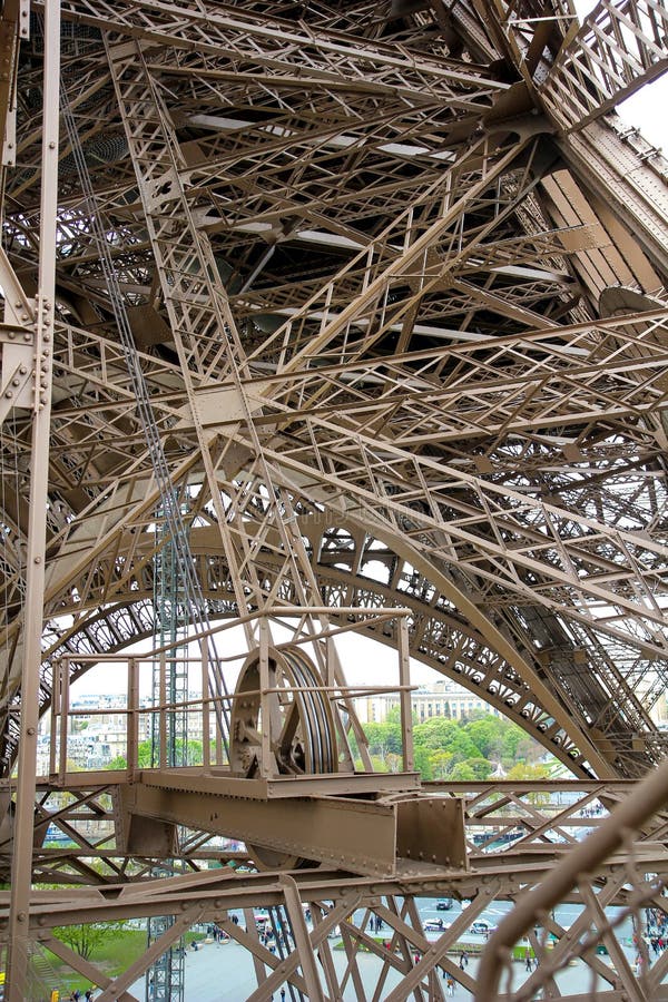 The Design and Construction of the Eiffel Tower from the Inside Stock ...