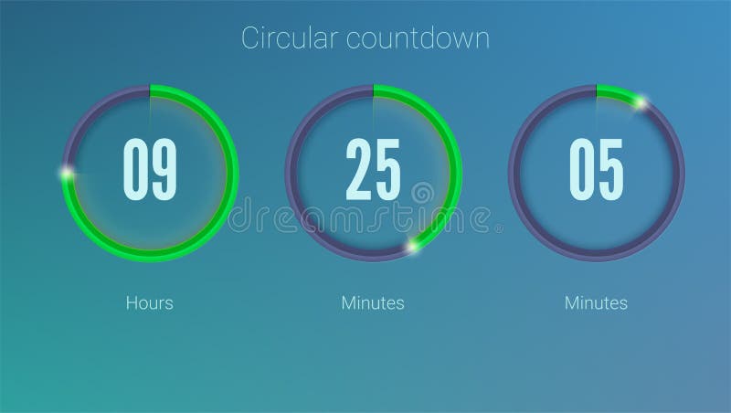 Design of Countdown Timer for Coming Soon or Under Construction Action. UI Elements. Part of the ...