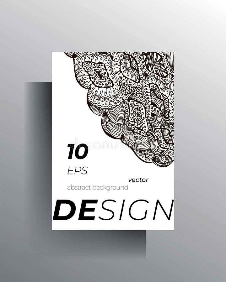 Design Cover Template A4 Format. Hand Drawn Stock Illustration ...