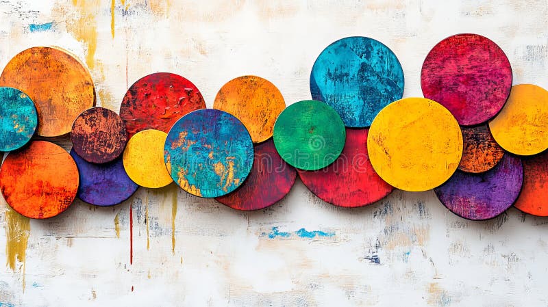 The Design is a Creative Abstract Composition with Colorful Circles in ...