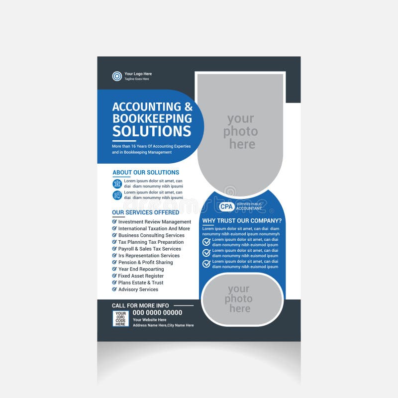 Creative Accounting Bookkeeping Solutions Flyer Stock Vector ...