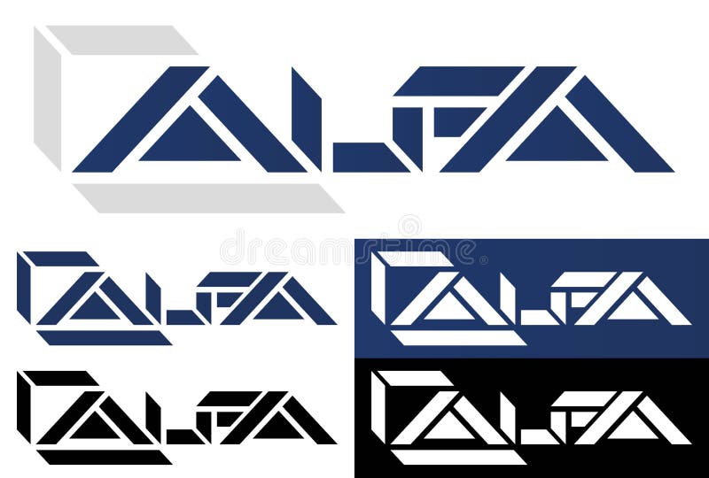 Design Creative Alfa Logo Set of Colour. Geometry Logo Stock Vector ...