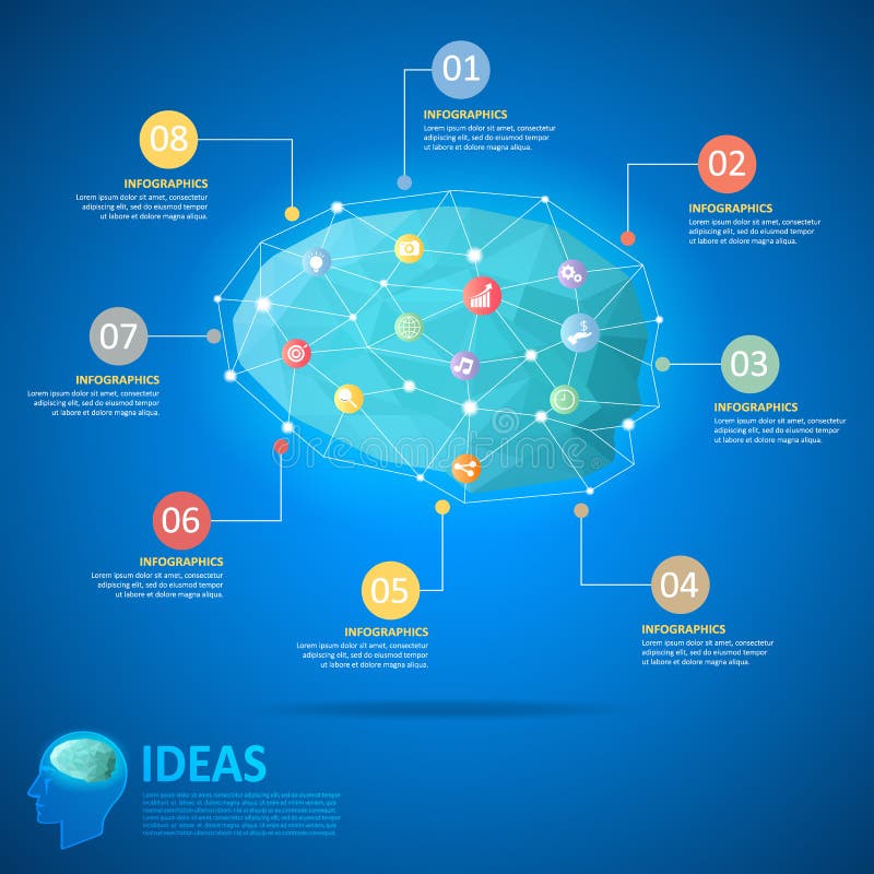 Design Creative Brain Idea Concept. Stock Vector - Illustration of ...