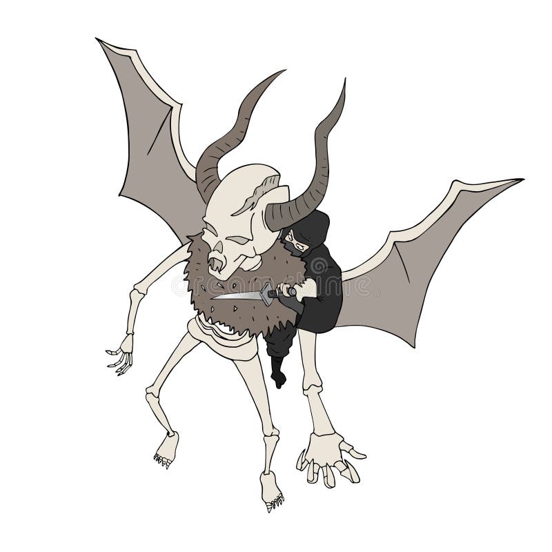 Design of Creative Demon Draw Stock Vector - Illustration of hell ...