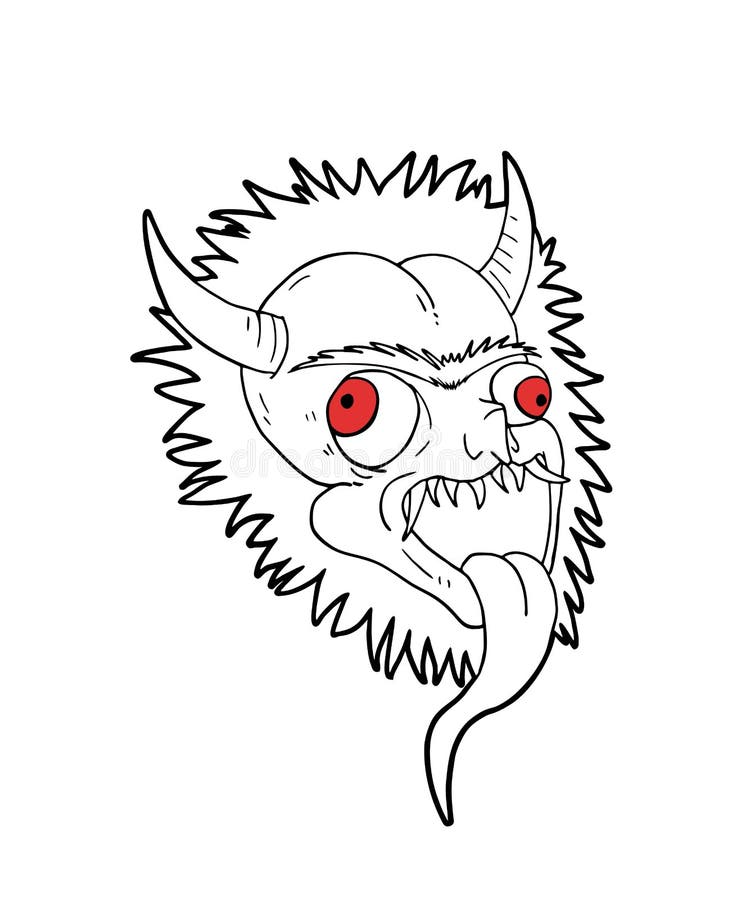 Design of Creative Demon Draw Stock Vector - Illustration of dangerous ...