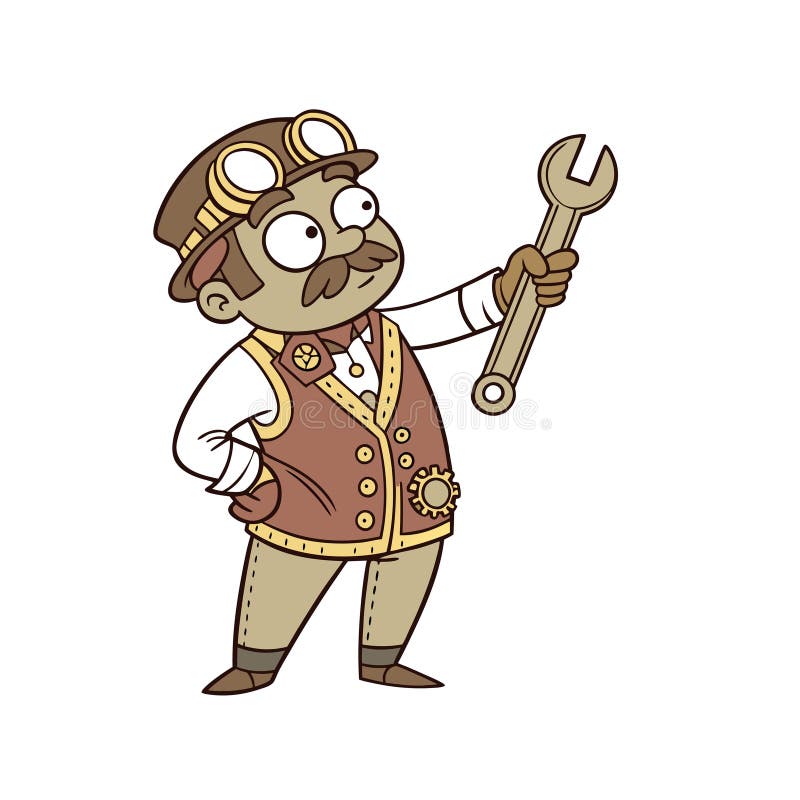 Design a Creative Steampunk Engineer Character Stock Vector ...