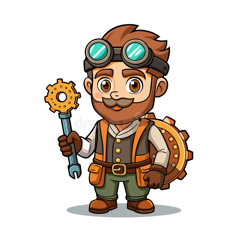 Design a Creative Steampunk Engineer Character Stock Vector ...