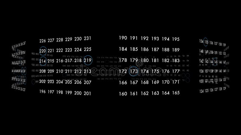 Design 3d Array Of Numbers On Black Background With Overlay Text For
