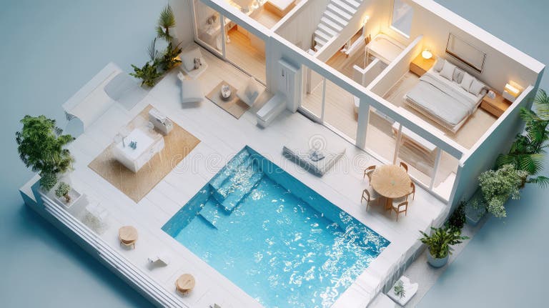 Design 3d Floor Plan Simulation in Paper Cutout Style Stock ...