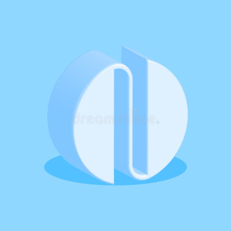 Design 3d Letter N Logo Halftone Blue Typographic Print, Vivid Initial ...