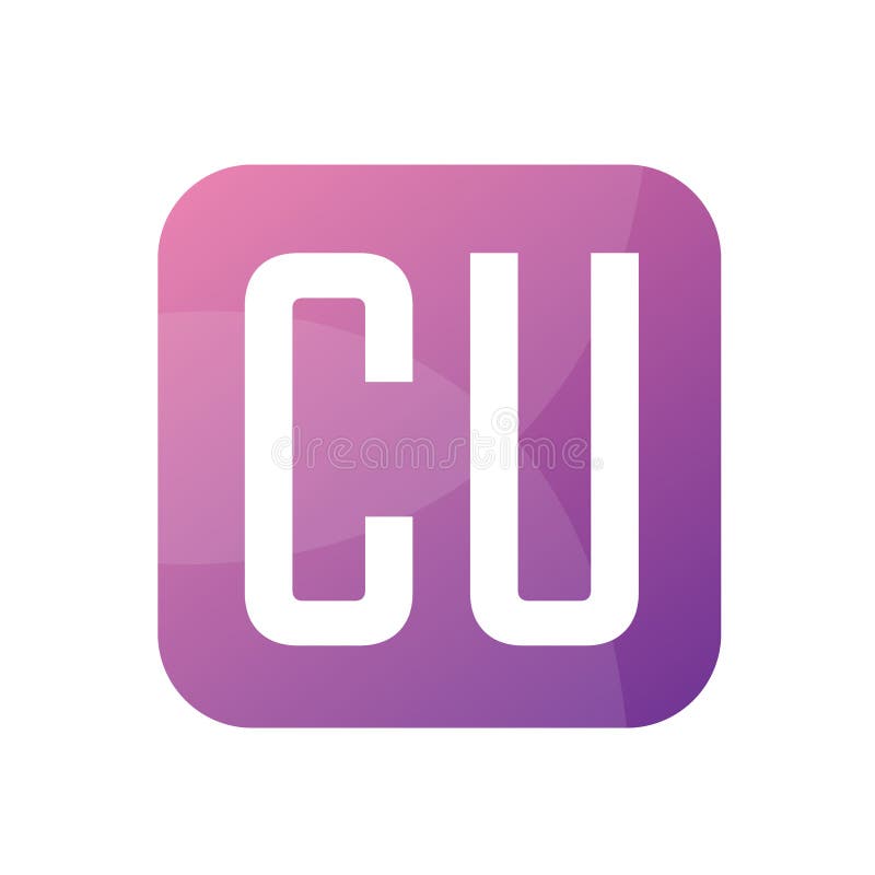 Design De Logotipo De Letra Cu Com Estilo Simples Ilustração do Vetor ...