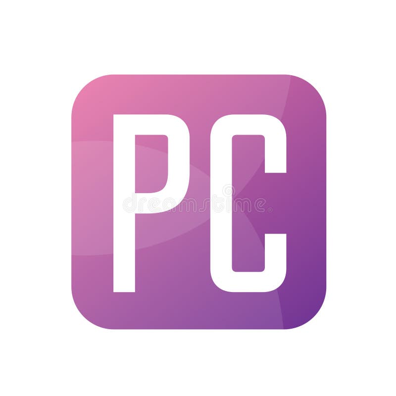 Design De Logotipo De Letra De Pc Com Estilo Simples Ilustração do ...