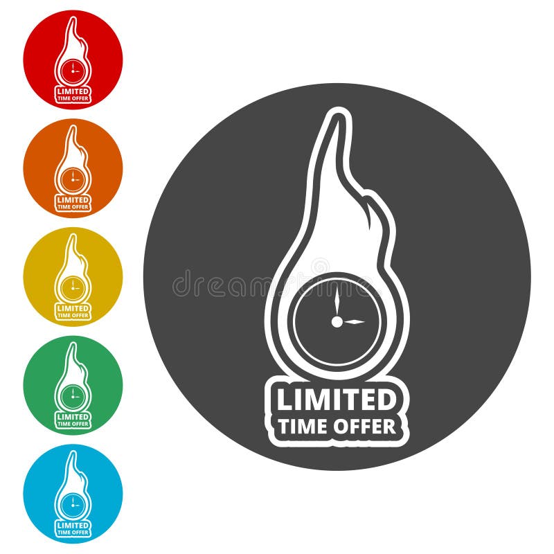 Ícone Limitado Da Oferta, Projeto Do Tempo No Fundo Escuro Ilustração ...
