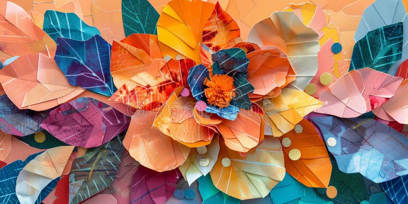 Design with Decor of Flowers Made of Paper. Spring and Summer ...