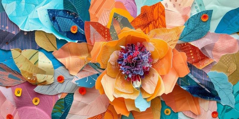 Design with Decor of Flowers Made of Paper. Spring and Summer ...