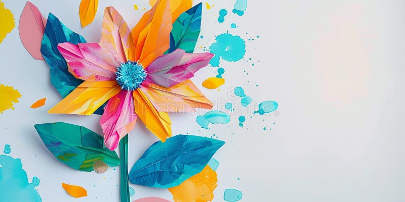 Design with Decor of Flowers Made of Paper. Spring and Summer ...