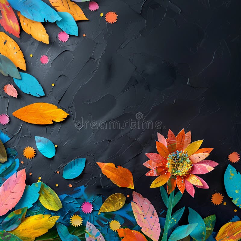 Design with Decor of Flowers Made of Paper. Spring and Summer ...