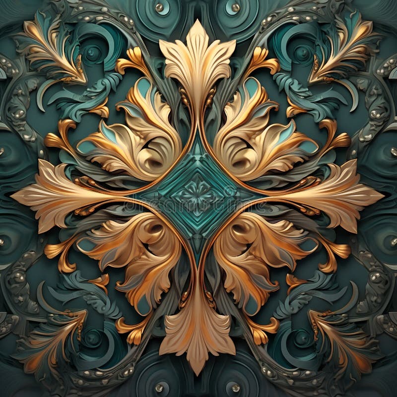 Design of a Decorative Floral Piece in Decorative Details. Stock ...