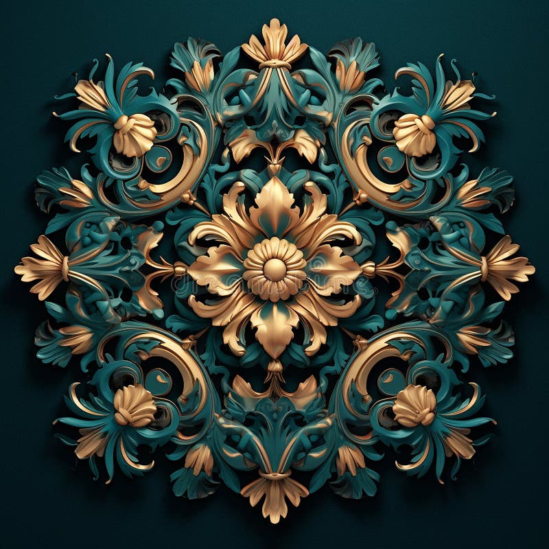 Design of a Decorative Floral Piece in Decorative Details. Stock ...