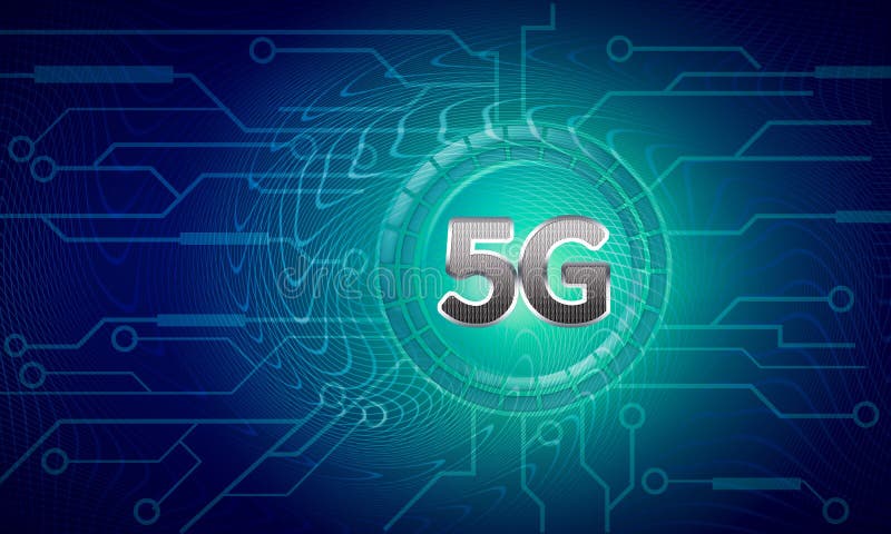Design of a Demand for 5G Testing Equipment on Blue Background Stock ...