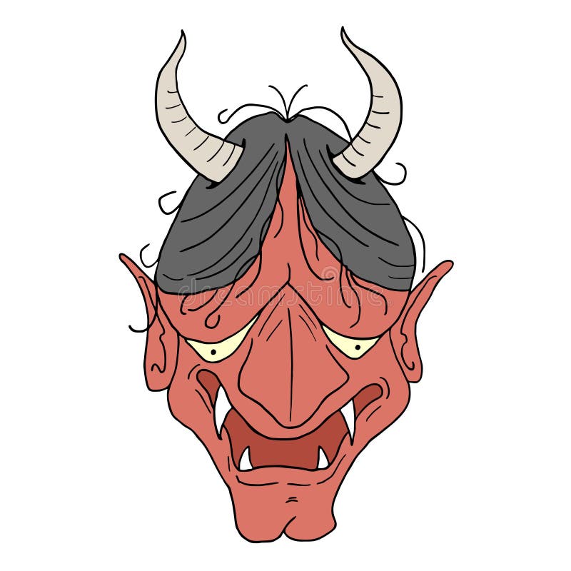 Demon Face Drawing stock vector. Illustration of evil - 22132931