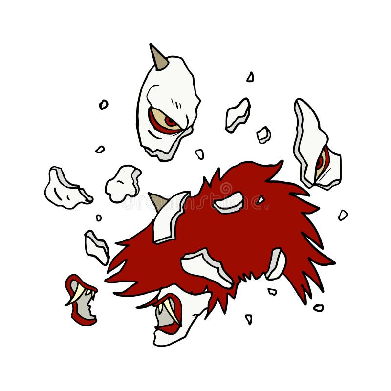 Broken mask illustration stock vector. Illustration of damaged - 211128409