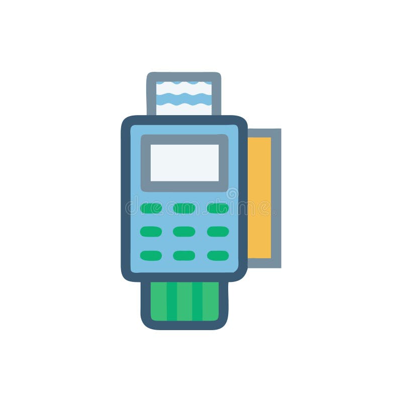 Advanced POS Terminal Technology Icon Stock Illustration - Illustration ...