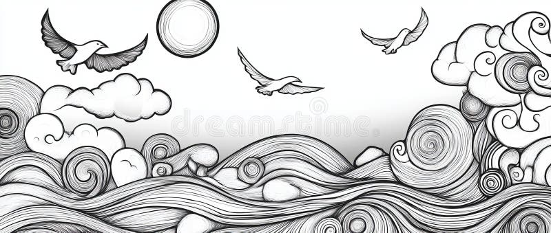 Design Depicting Doodles Dashed Lines and Label Patterns in a Stylized ...