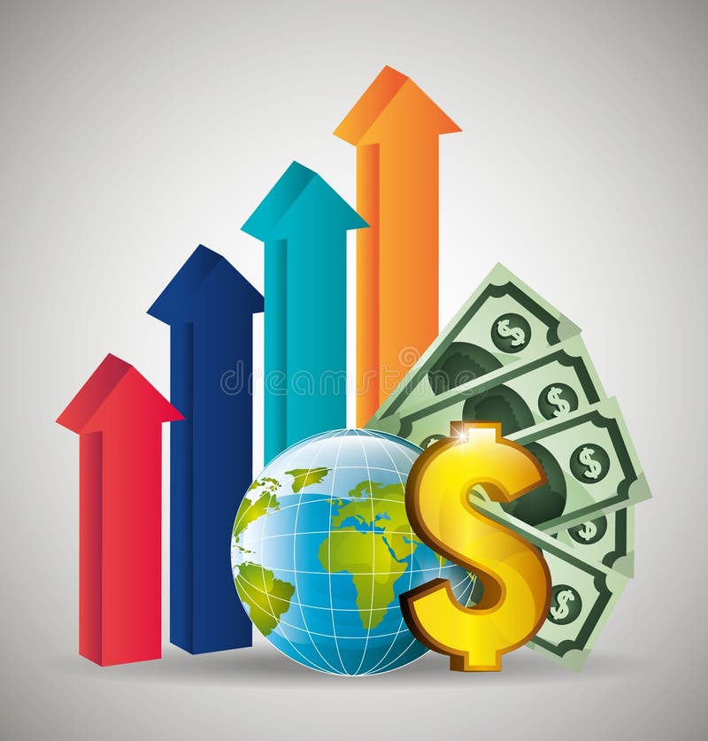 Design Der Globalen Wirtschaft Vektor Abbildung - Illustration von ...