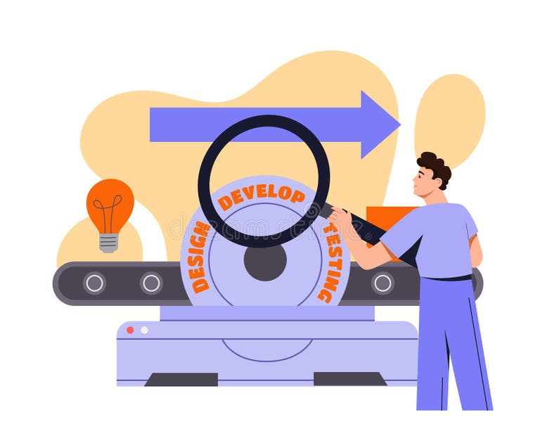 Design Develop Testing Process Concept. Vector Illustration Stock ...