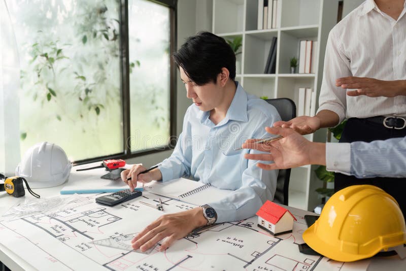 Design Development and Collaboration. an Architect Analyzing Project ...