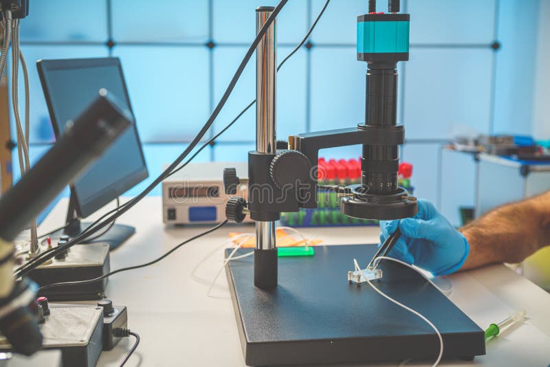 Design Development Lab on Chip Device in Microfluidic Lab Stock Image ...