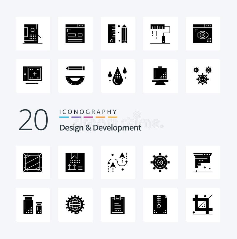 20 Design & Development Solid Glyph Icon Pack. Like Design. Cartridge ...