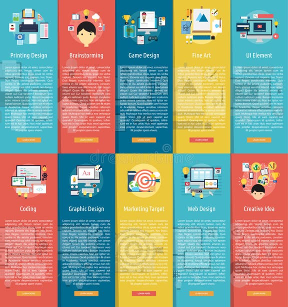 Design and Development Vertical Banner Concept Stock Vector ...