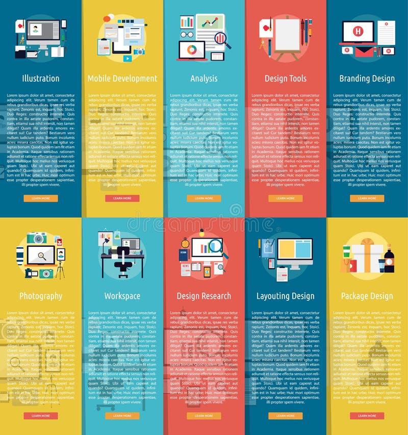 Web and Development Vertical Banner Concept Stock Illustration ...