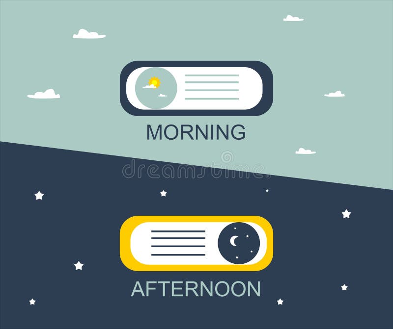 Design about the Difference between Morning and Night Stock Vector ...