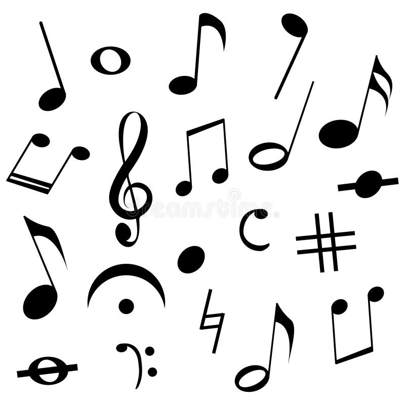 Design of Different Black Music Notes Stock Vector - Illustration of ...