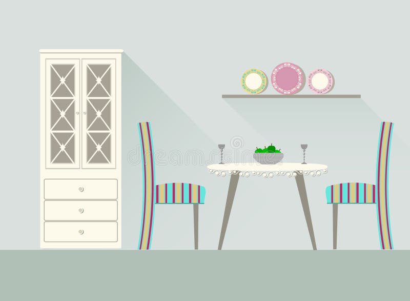 Design dining room 1 stock vector. Illustration of flowers - 58910764