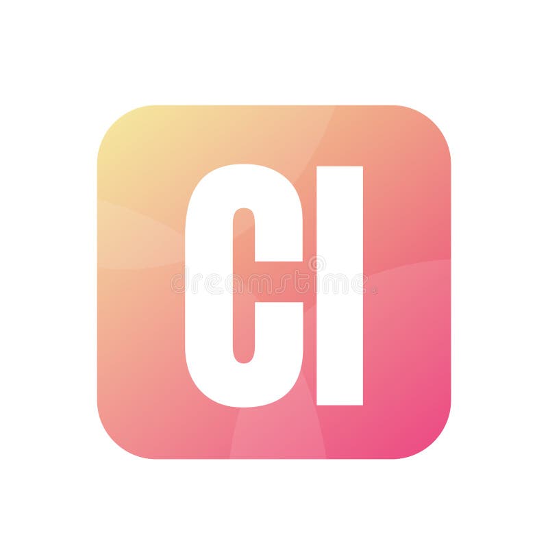 Design Do Logotipo Da Letra Ci Com Estilo Simples Ilustração Stock ...