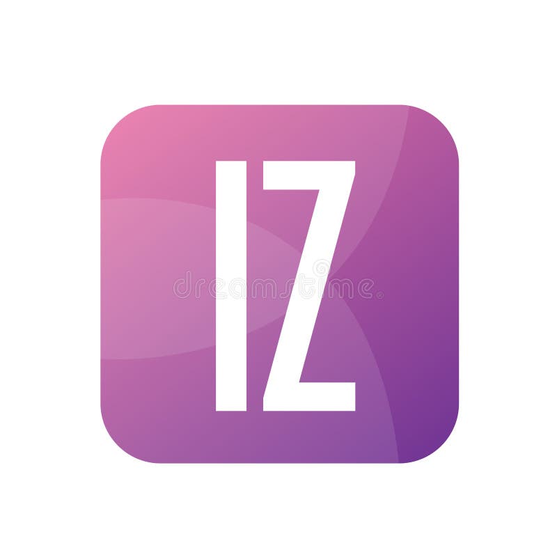 Design Do Logotipo Da Letra Iz Com Estilo Simples Ilustração do Vetor ...