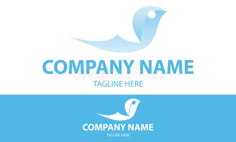 Design Do Logotipo Simples De Ave Abstrato De Cor Azul Ilustração do ...