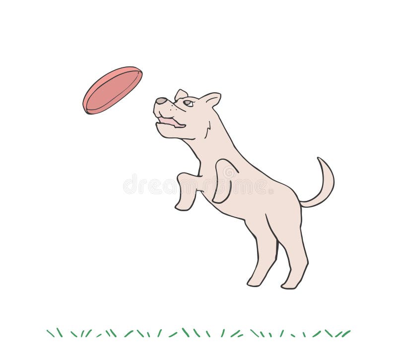 Design of Dog Playing with Disc Stock Vector - Illustration of sport ...
