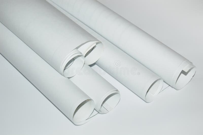 Draft paper rolls stock photo. Image of blueprints, designer - 1832668