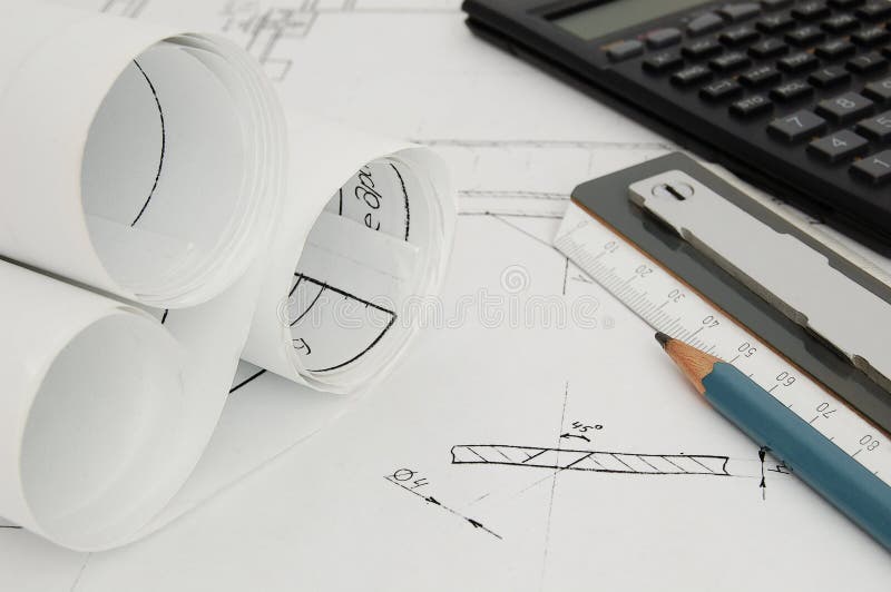 Design draft papers stock photo. Image of engineering - 3175980