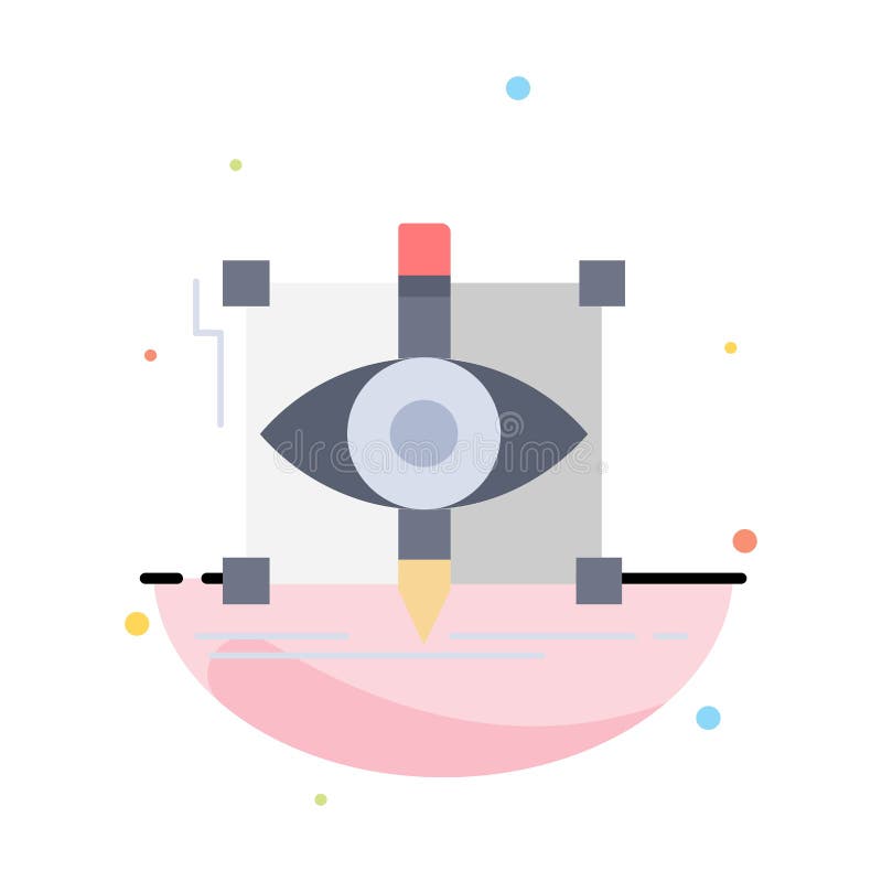 Design, Draft, Sketch, Sketching, Visual Flat Color Icon Vector Stock ...