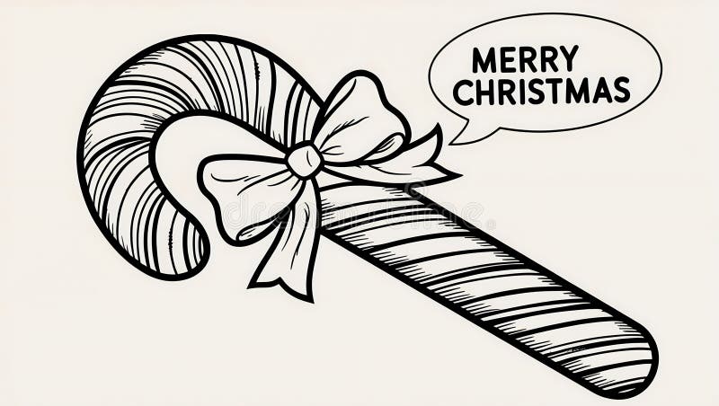 Design a Drawing with a Candy Stick Pencil with the Words Merry ...