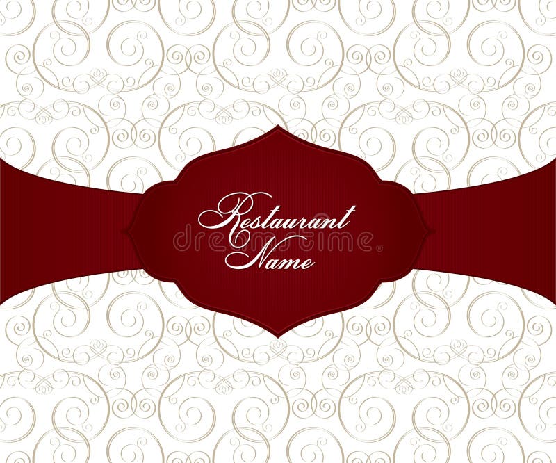 Menu Label with Calligraphic Ornament Stock Vector - Illustration of ...